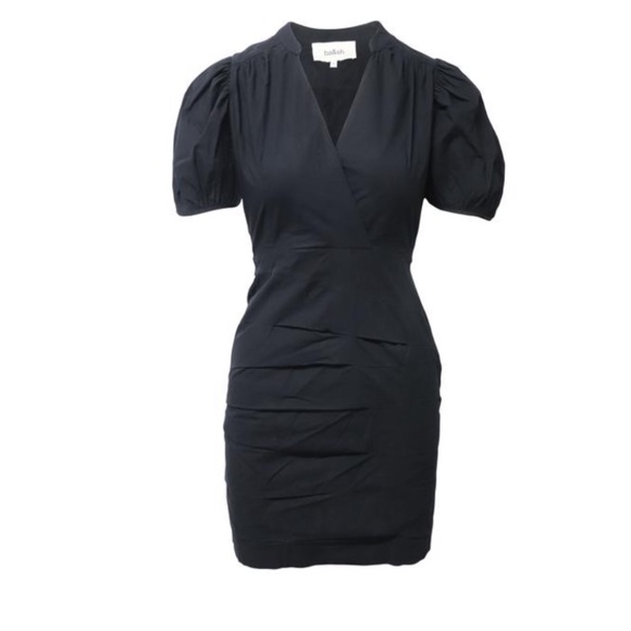 ba&sh | Dresses | Bash Puff Sleeves Mini In Black Cotton Short Casual ...